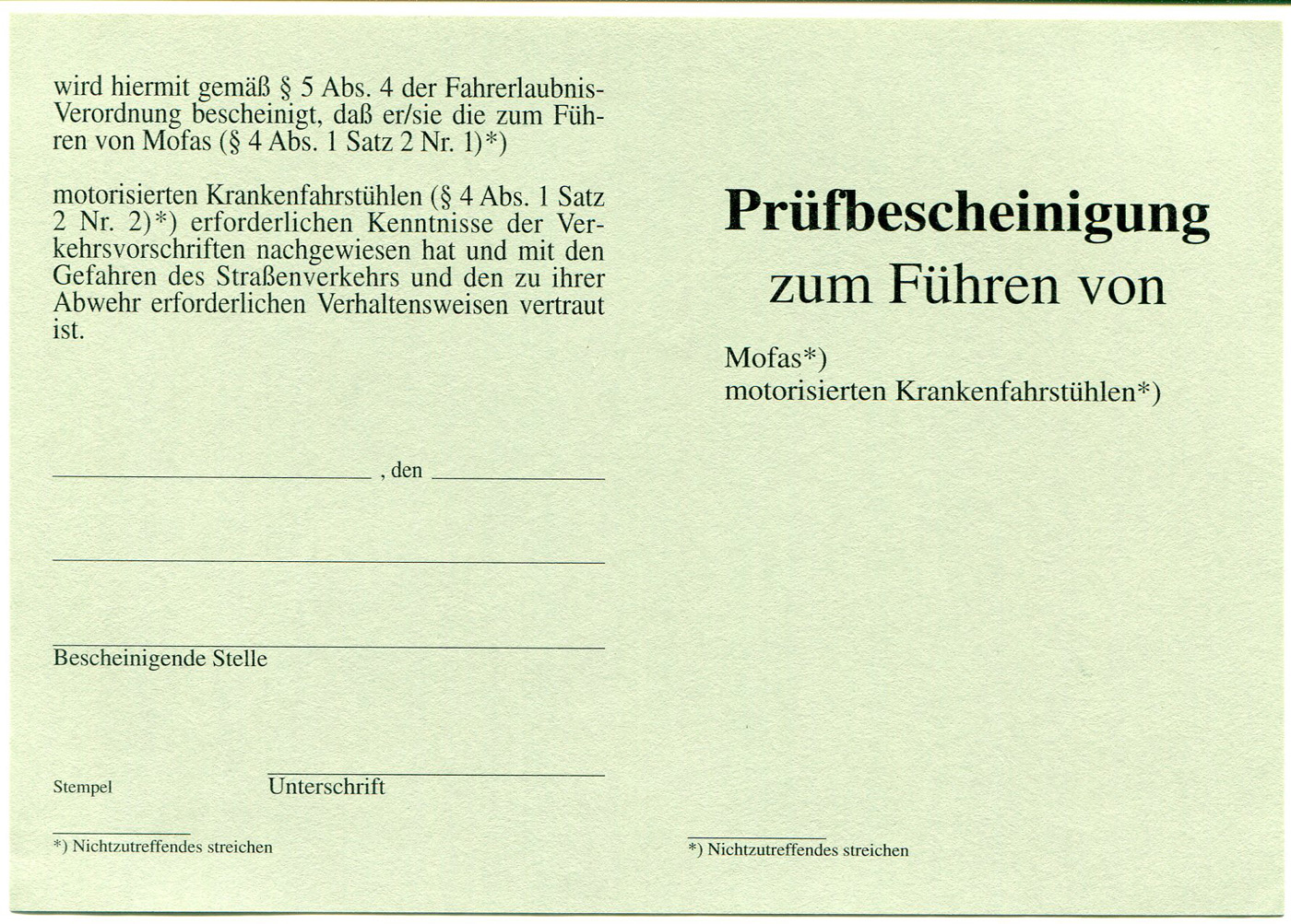 Mofa Prüfbescheinigung Online Machen